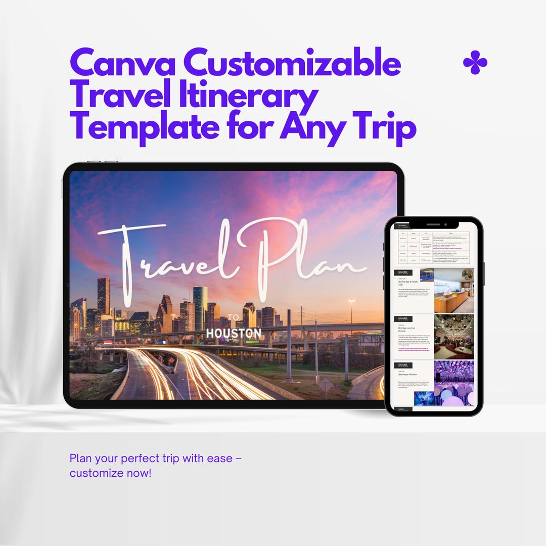 Customizable Travel Itinerary Template | Editable Canva Planner for Any ...