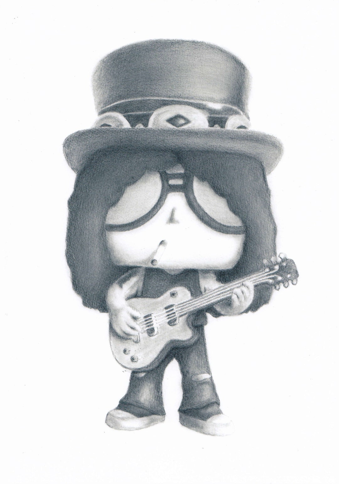 Print of Slash Caricature Pencil Drawing - Etsy