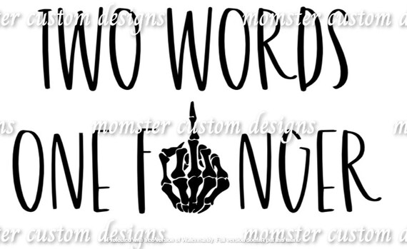Two Words One Finger Digital SVG | Etsy