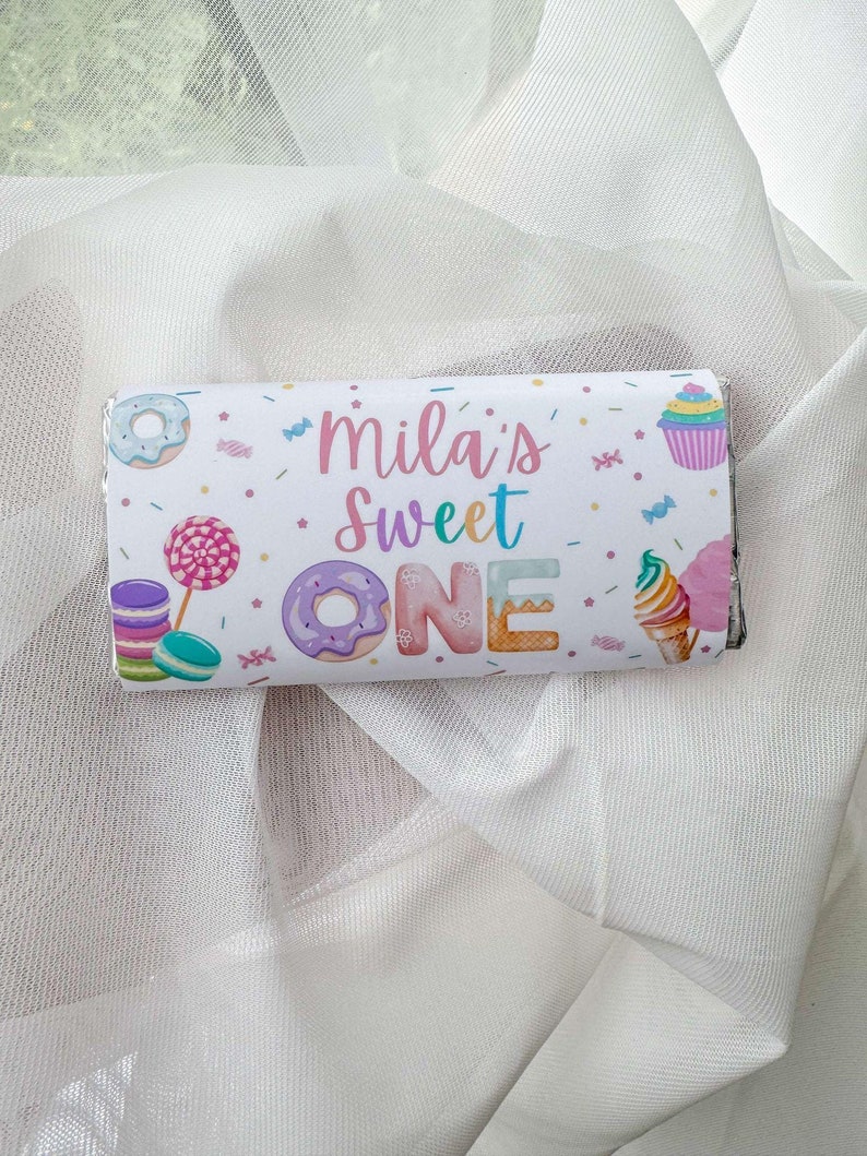 Editable Sweet One Birthday Chocolate Wrappers | 1st Birthday Girl ...