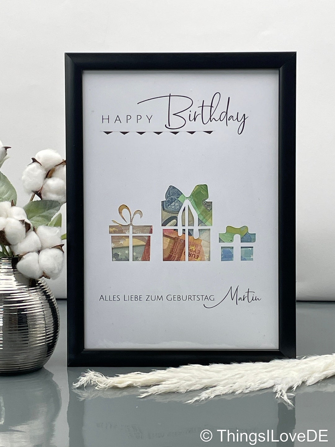 Personalisiertes Geldgeschenk zum Geburtstag Motiv 3 Päckchen ...