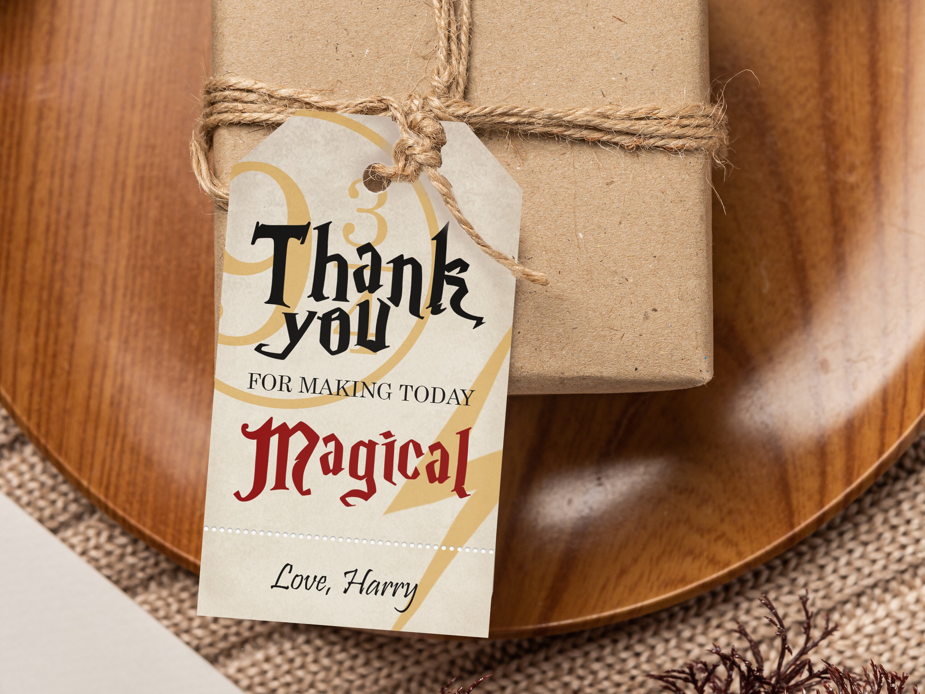 Thank You Tags Printable Wizard Party Favor Tag Instant - Etsy Australia