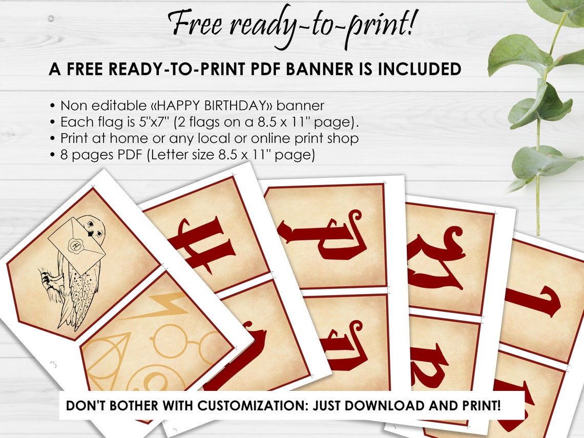 Wizard Banner EDITABLE Wizard Birthday Party Magic Birthday - Etsy