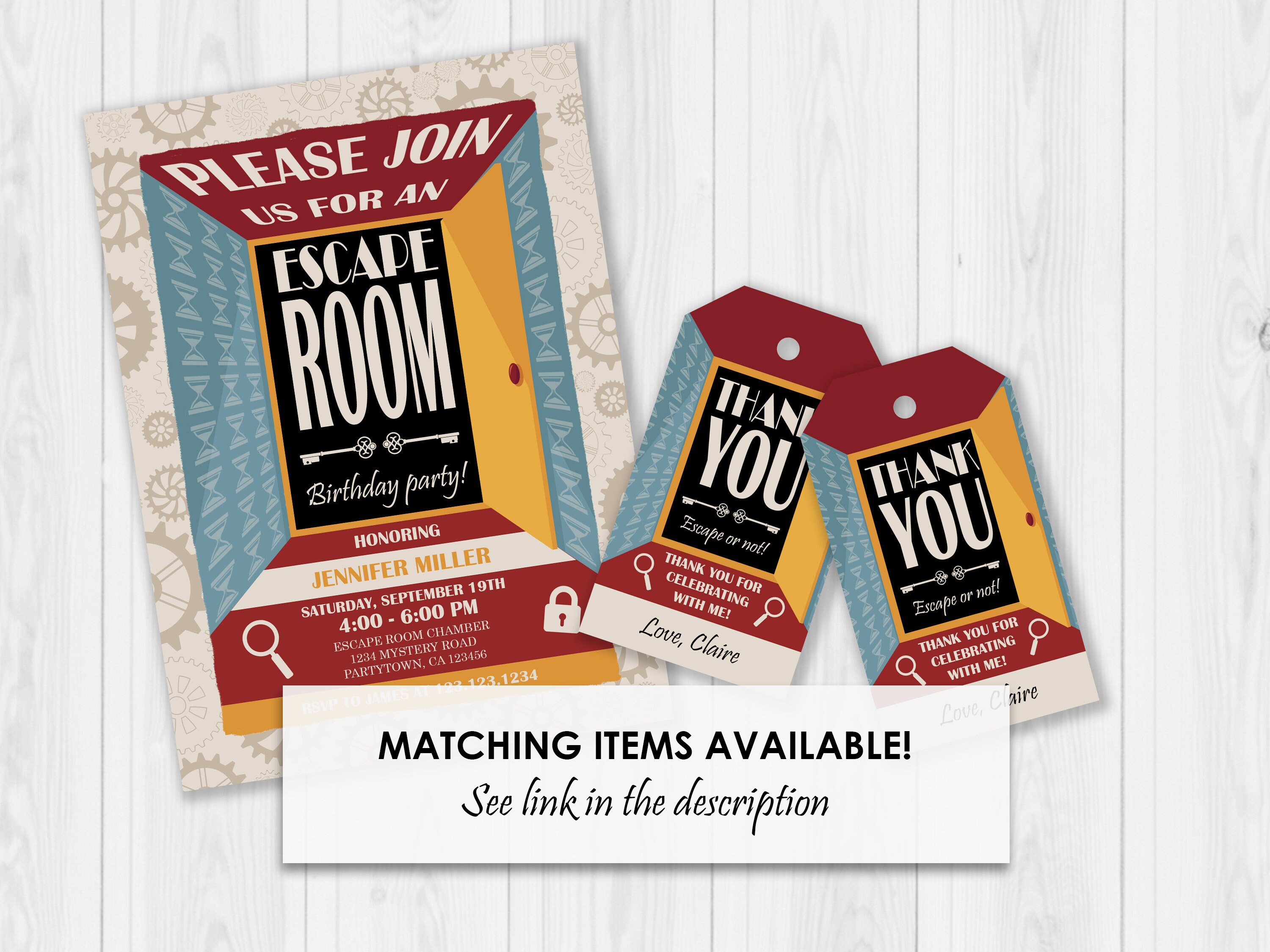 Editable Escape Room Food Labels Birthday Food Tent Cards - Etsy