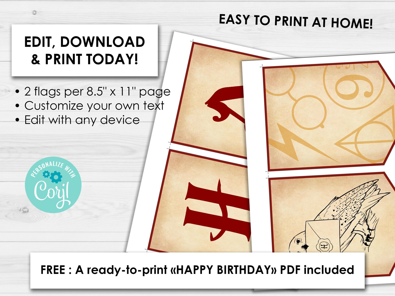 Wizard Banner EDITABLE Wizard Birthday Party Magic Birthday - Etsy