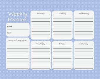 Printable, Simple Weekly Planner - Etsy