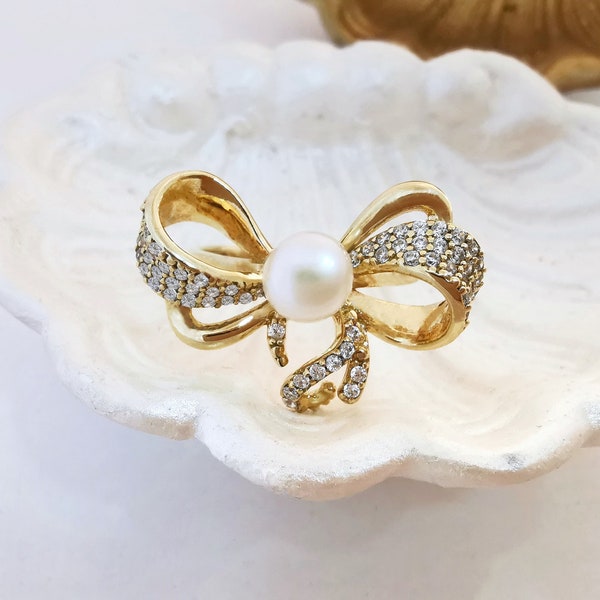 Gold Bow Ring - Etsy