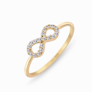 Infinity Minimal Gold Ring, Infinity Sign Stackable Rings for Women ...