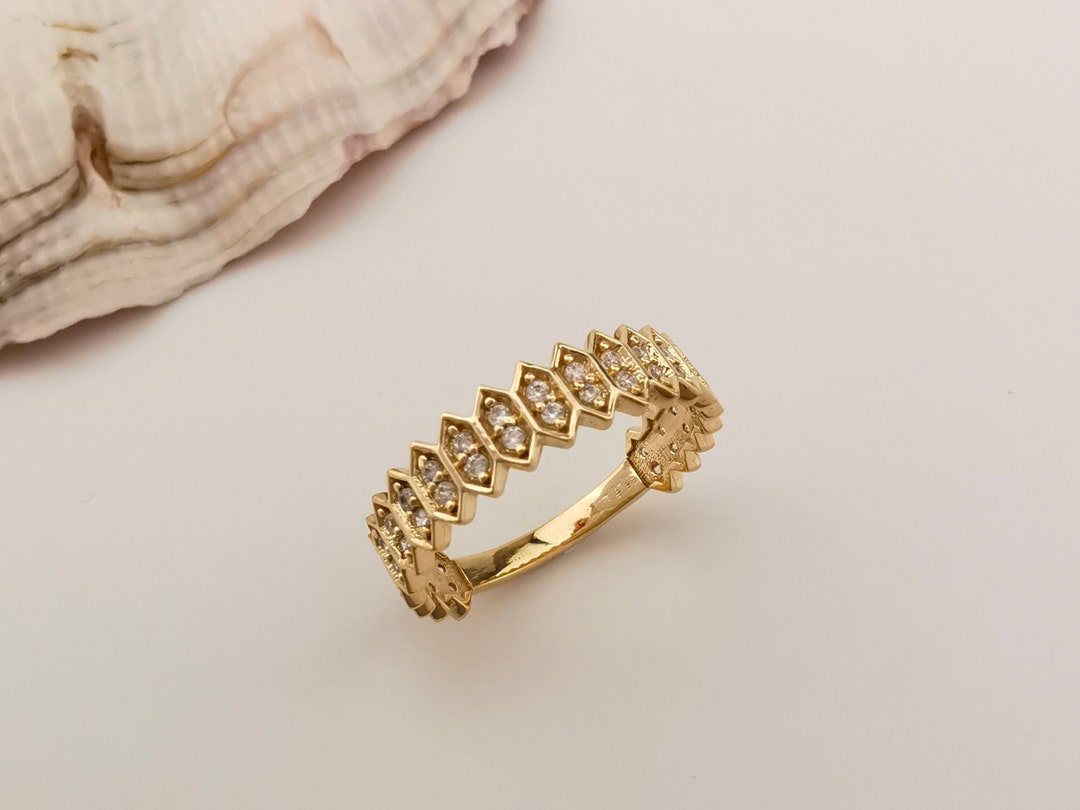 Gİft, Trendy Gold Rings, Vintage Yellow Gold Ring, Anniversary Ring ...