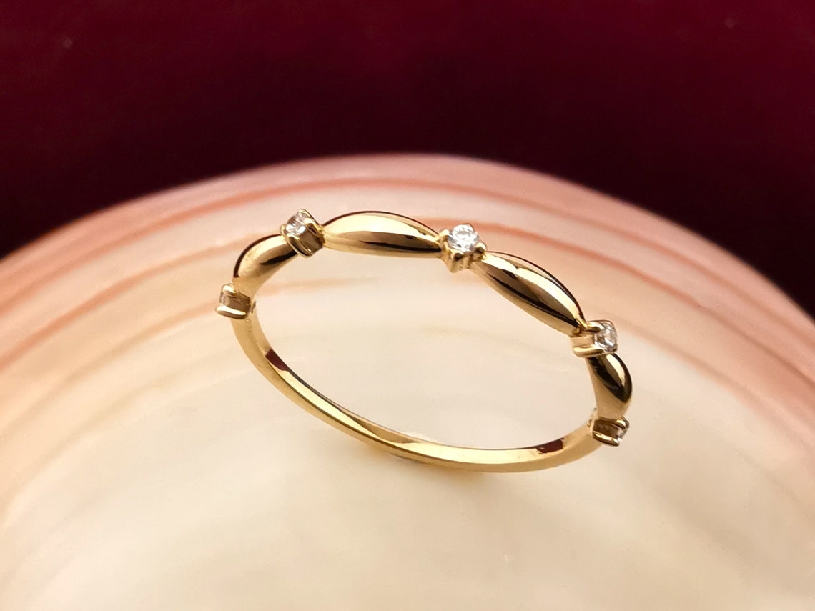 Gold Auger Stone Ring Elegant Twist Hoop Gold Ring Gold - Etsy