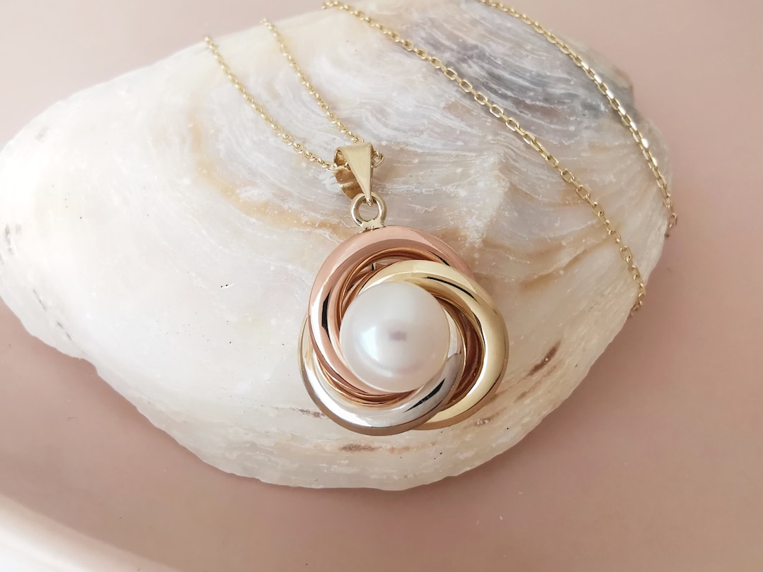 June Birthstone Jewelry Gold Pearl Necklace by Workshopzade, 14K Gold ...