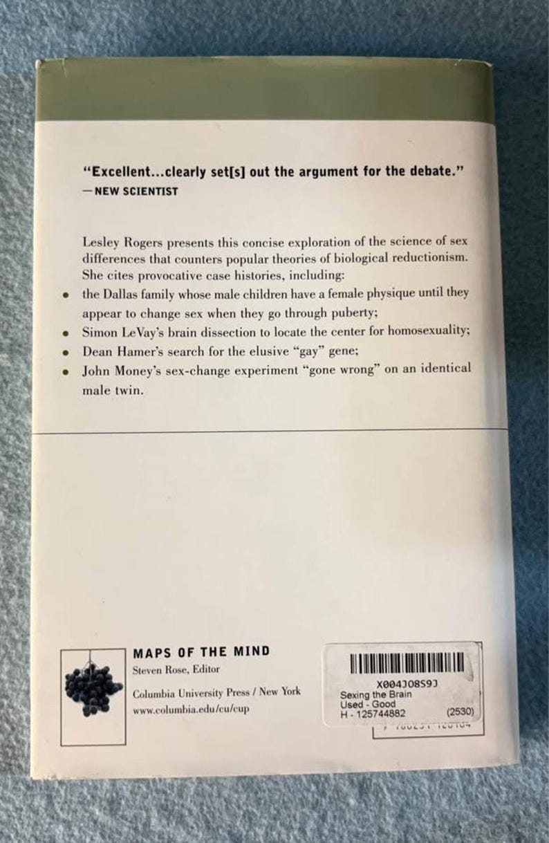 Sexing the Brain Lesley Rogers Hardcover - Etsy