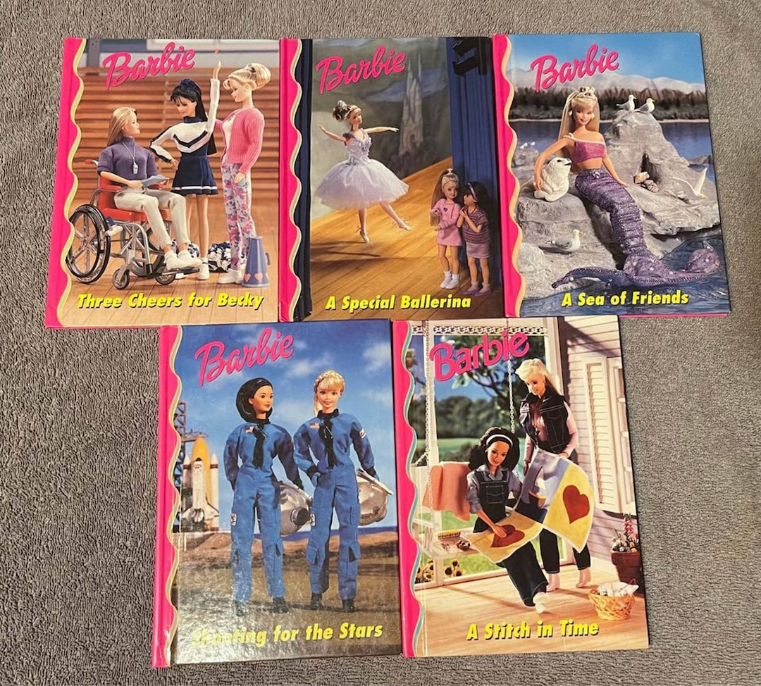 Vintage Lot of 5 Barbie & Friends Book Club Books Hardcover Pink 90s ...