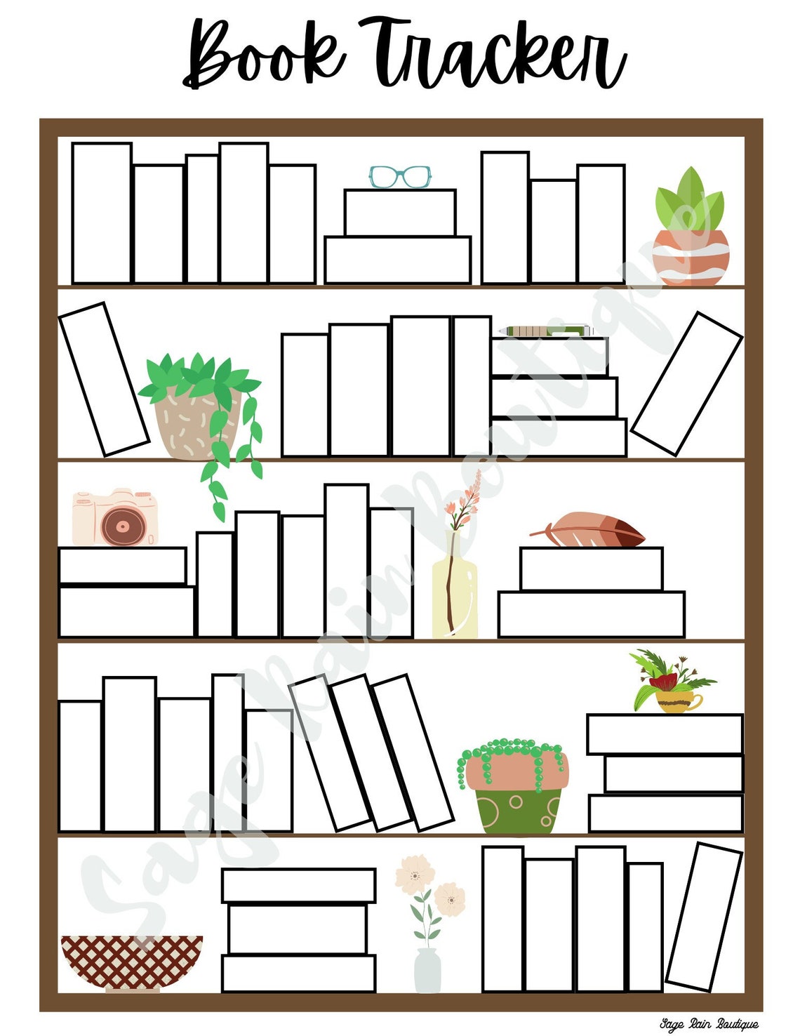 Book Tracker Printable - Etsy