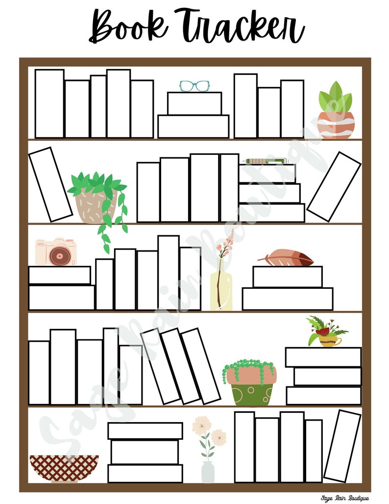 Book Tracker Printable - Etsy