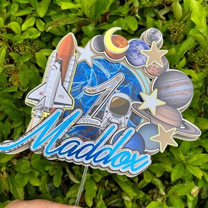 Space Cake Topper, Astronaut Cake Topper, Rocket Cake Topper, Cake ...