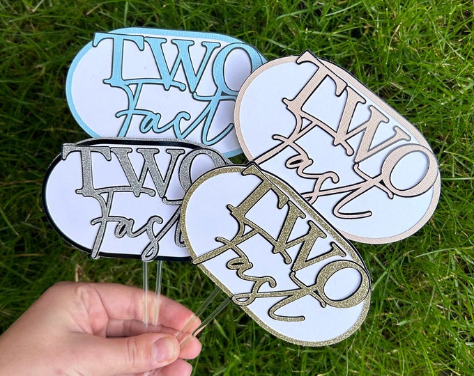 Two Cake Topper, Im Two Cake Topper, Two Fast Cake Topper, Too Fast ...