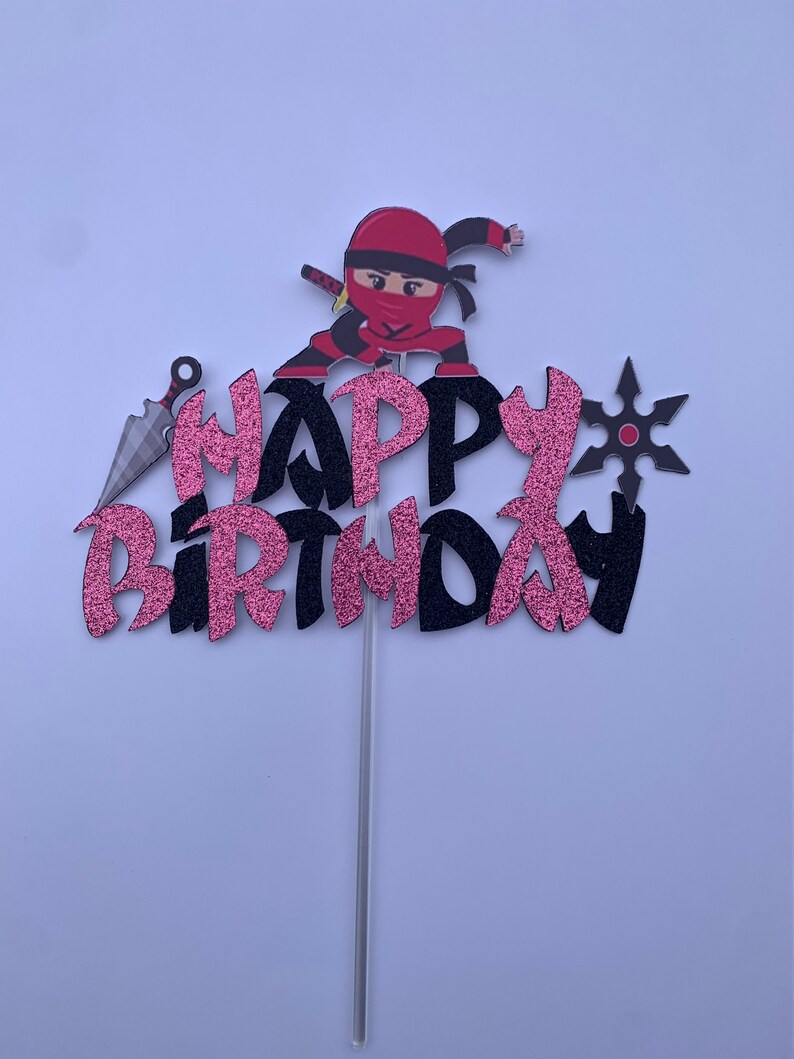 Ninja Cake Topper Girl Ninja Cake Topper Happy Birthday Cake - Etsy