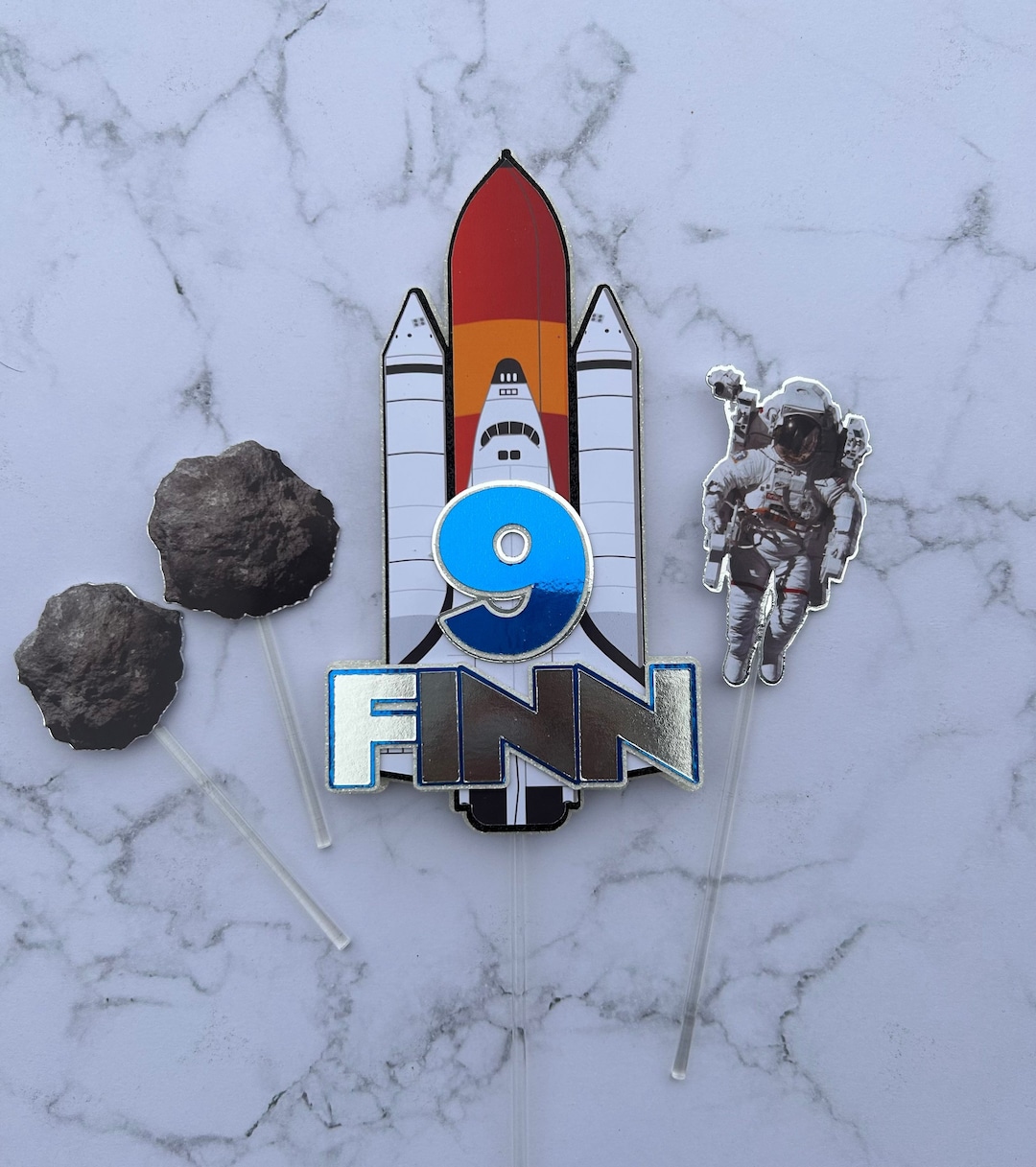 Space Cake Topper, Astronaut Cake Topper, Rocket Cake Topper, Cake ...