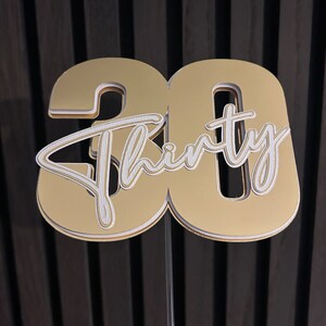 Thirty Cake Topper, Number Cake Topper 30th Cake Topper, Cake ...