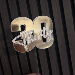 Thirty Cake Topper, Number Cake Topper 30th Cake Topper, Cake ...
