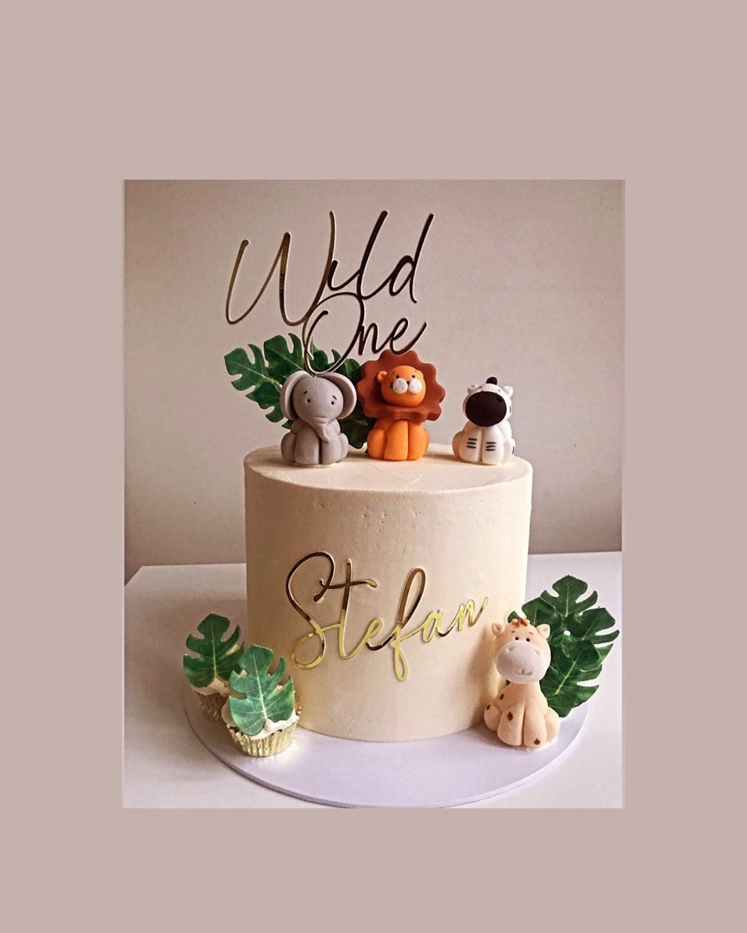 Wild One Gold Cake Charm, Personalized 1st Birthday Topper - Etsy UK