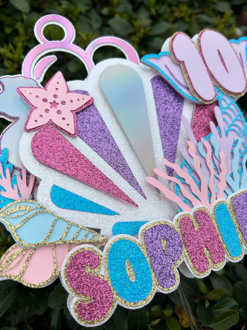 Mermaid Cake Topper Seashell Cake Topper Under the Sea Cake - Etsy