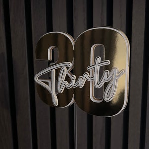 Thirty Cake Topper, Number Cake Topper 30th Cake Topper, Cake ...