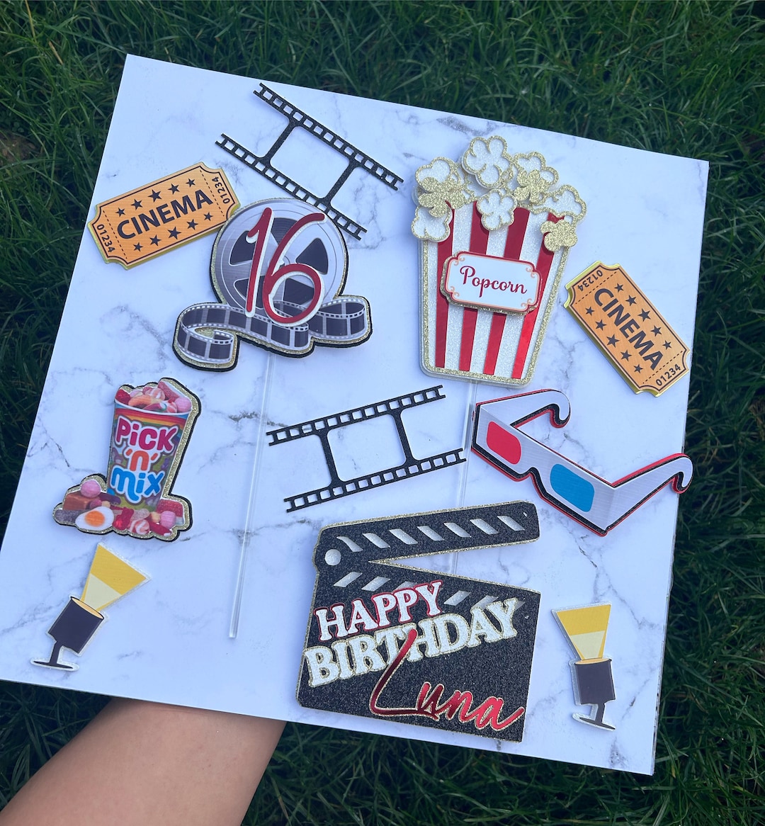 Cinema Cake Topper Movie Cake Topper Movie Lover Gift Film - Etsy