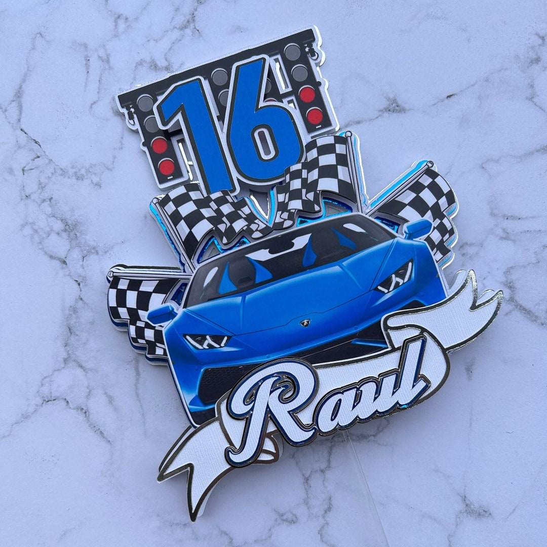 Sports Car Inspired Cake Topper, Personalised Car Cake Topper, Supercar ...