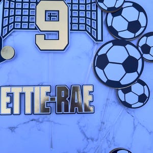 Personalised Girls Football Cake Toppers, Football Cake Decorations ...