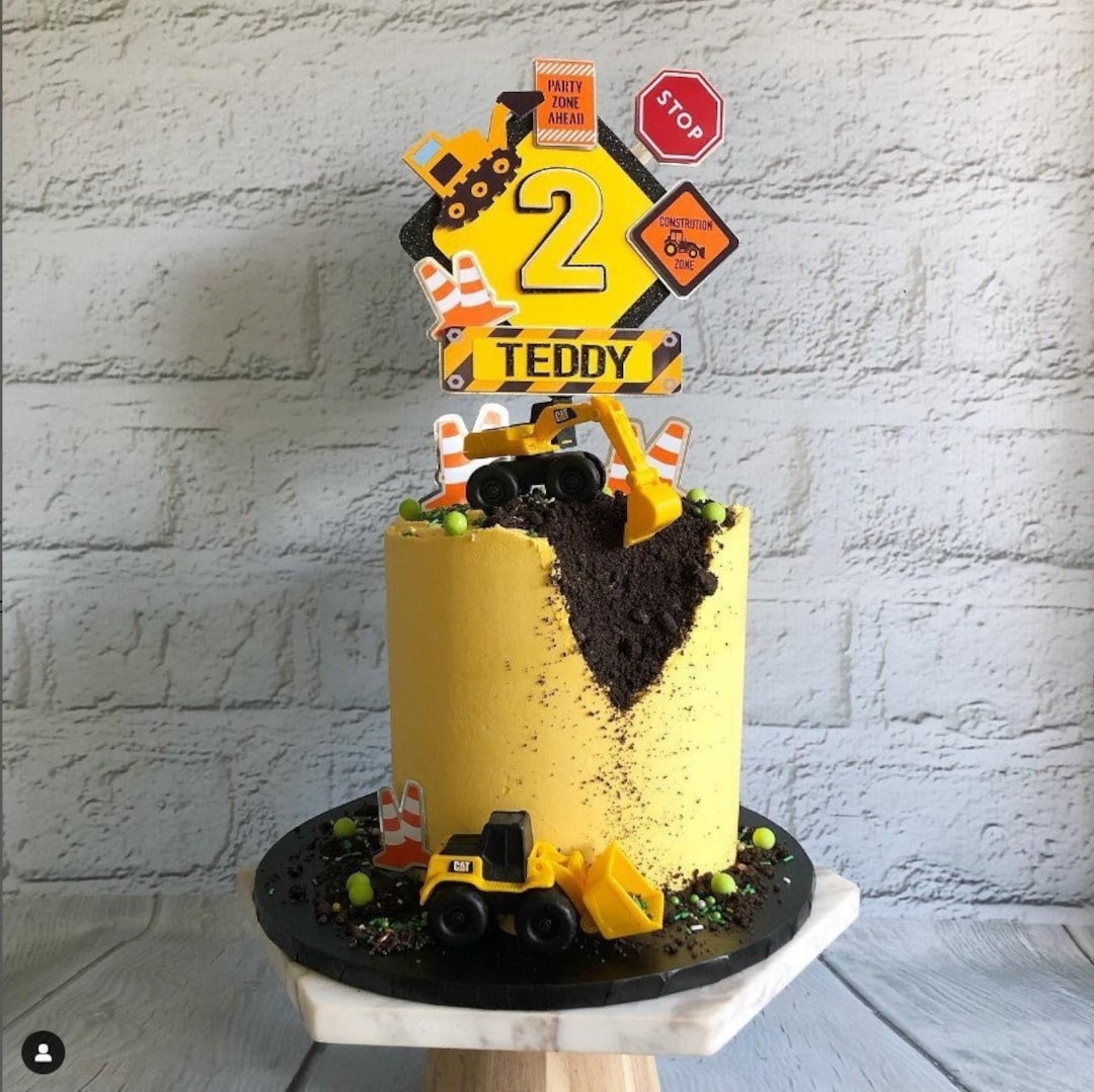 Tractor Cake Topper, Builders Cake Topper, Construction Party, Kids ...