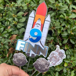 Space Cake Topper, Astronaut Cake Topper, Rocket Cake Topper, Cake ...