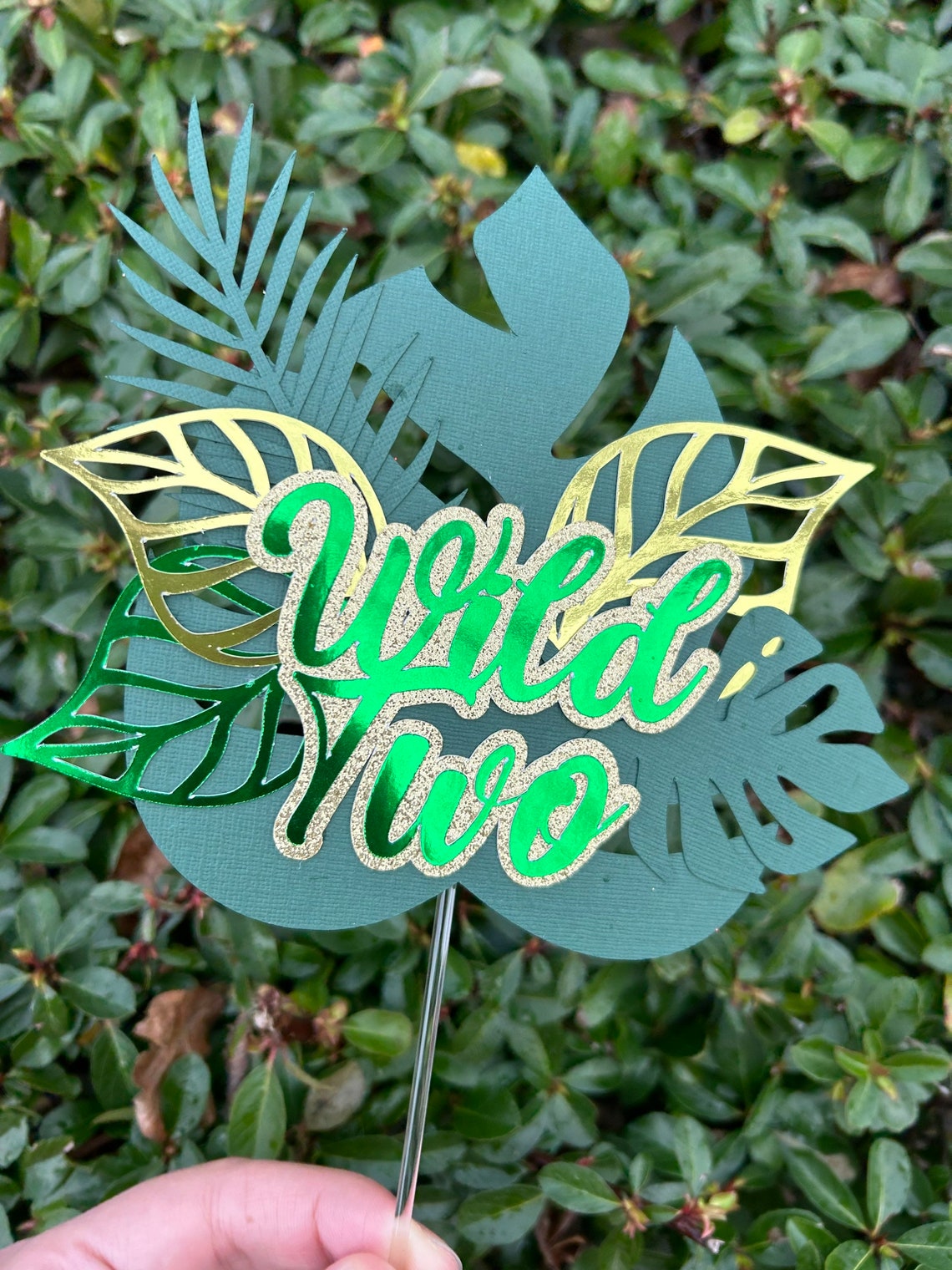 Wild Two Cake Topper Wild One Cake Topper Jungle Leave Cake - Etsy UK
