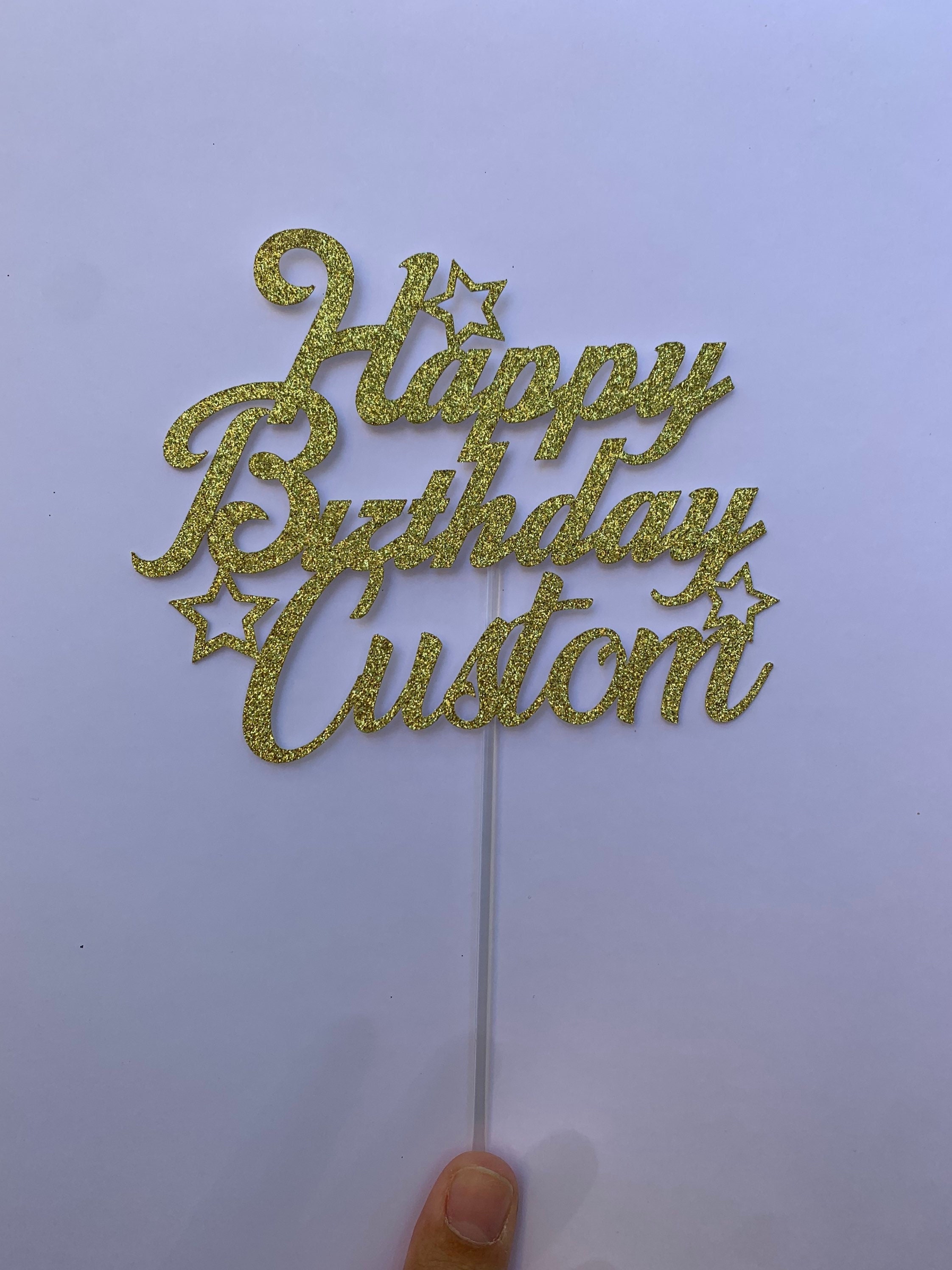 Personalised Happy Birthday Cake Topper Custom Cake Decoration - Etsy UK