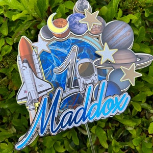 Space Cake Topper, Astronaut Cake Topper, Rocket Cake Topper, Cake ...