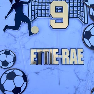 Personalised Girls Football Cake Toppers, Football Cake Decorations ...