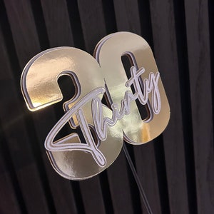 Thirty Cake Topper, Number Cake Topper 30th Cake Topper, Cake ...