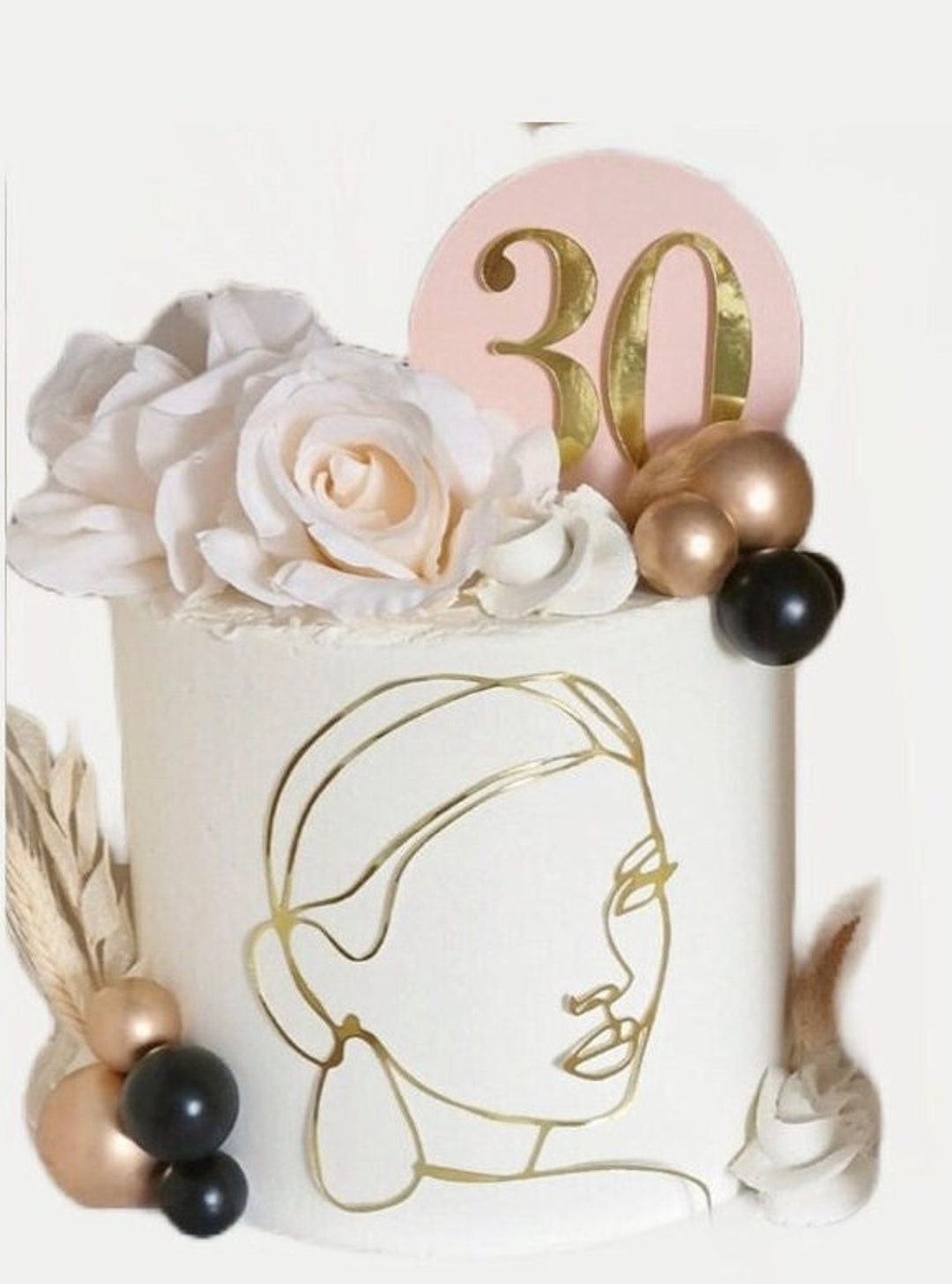 Face Line Art Cake Topper, Woman Face Line Art Cake Topper, Line Art ...
