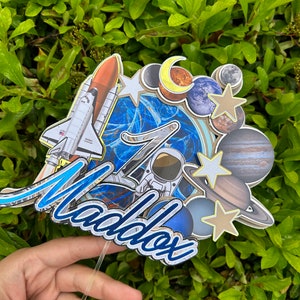 Space Cake Topper, Astronaut Cake Topper, Rocket Cake Topper, Cake ...