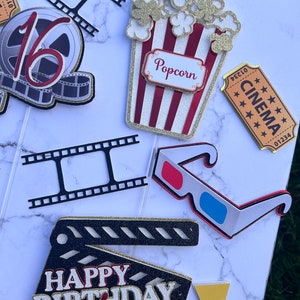 Cinema Cake Topper, Movie Cake Topper, Movie Lover Gift, Film Cake ...
