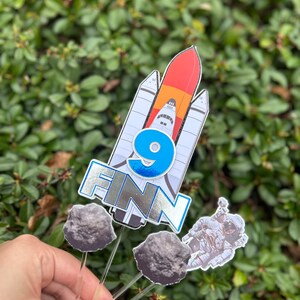 Space Cake Topper, Astronaut Cake Topper, Rocket Cake Topper, Cake ...