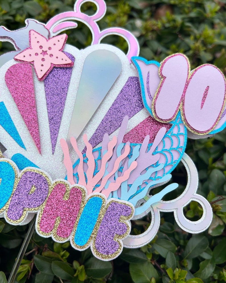 Mermaid Cake Topper Seashell Cake Topper Under the Sea Cake - Etsy