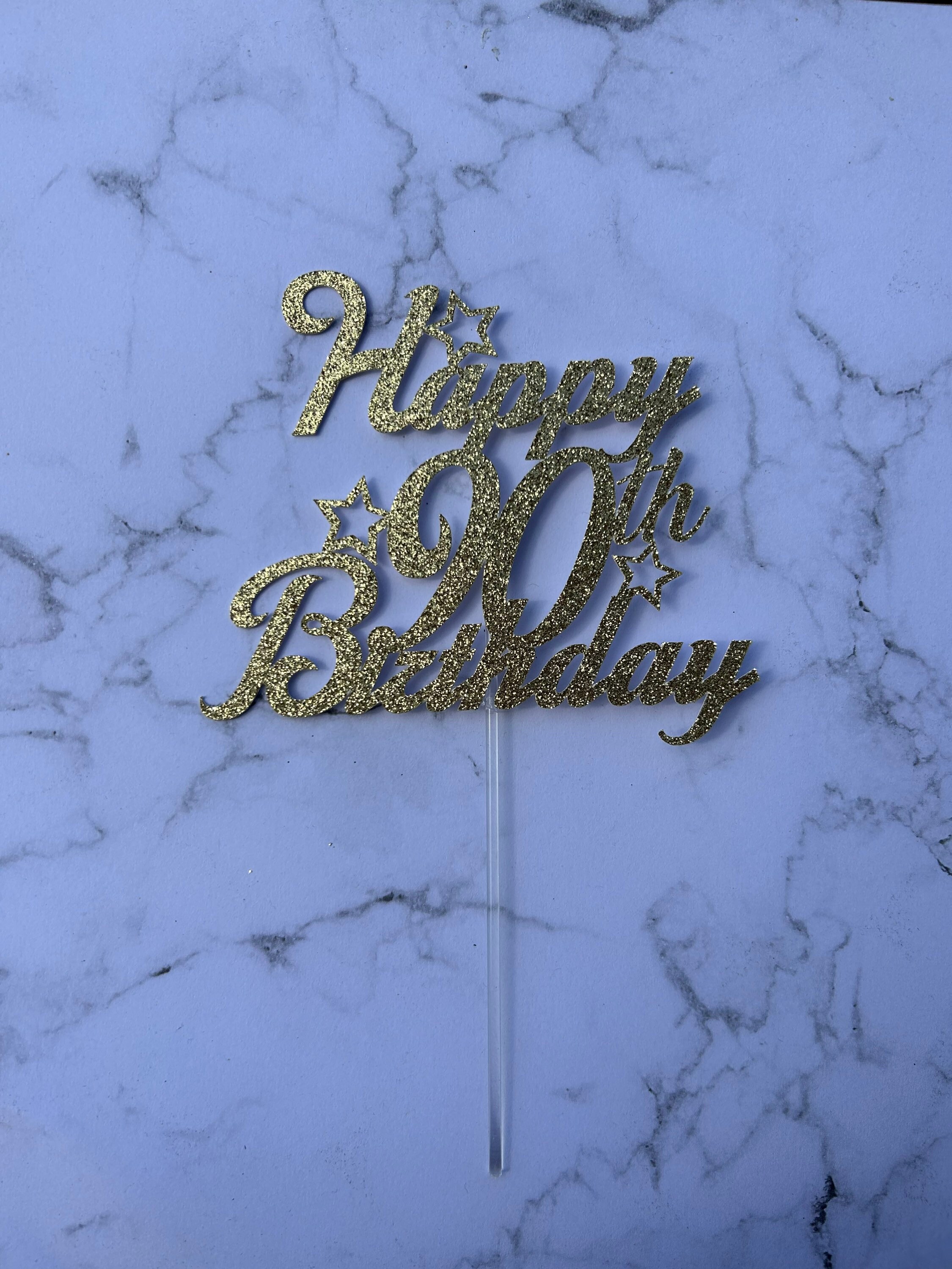 Happy 90th Birthday Cake Topper 90th Cake Topper Birthday - Etsy UK