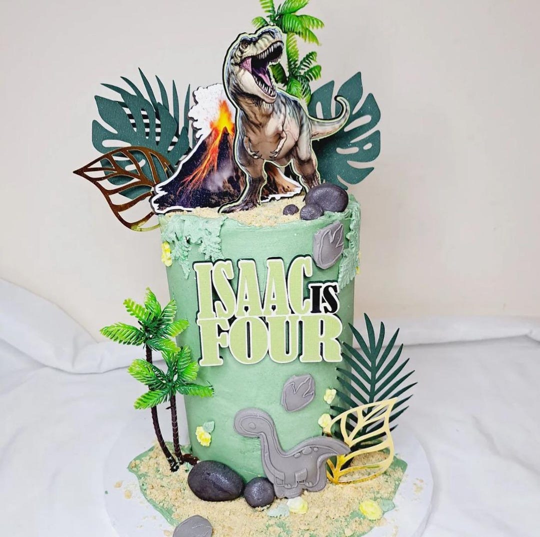 Dinosaur Cake Topper, T-rex Cake Topper, Dinosaur Cake Decoration ...