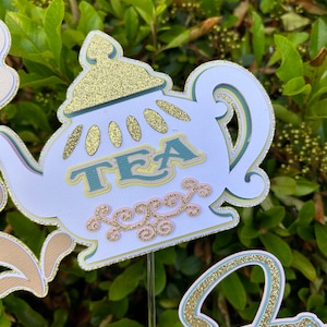 Teapot Cake Topper, Tea Party Cake Decorations, Afternoon Tea, Tea ...