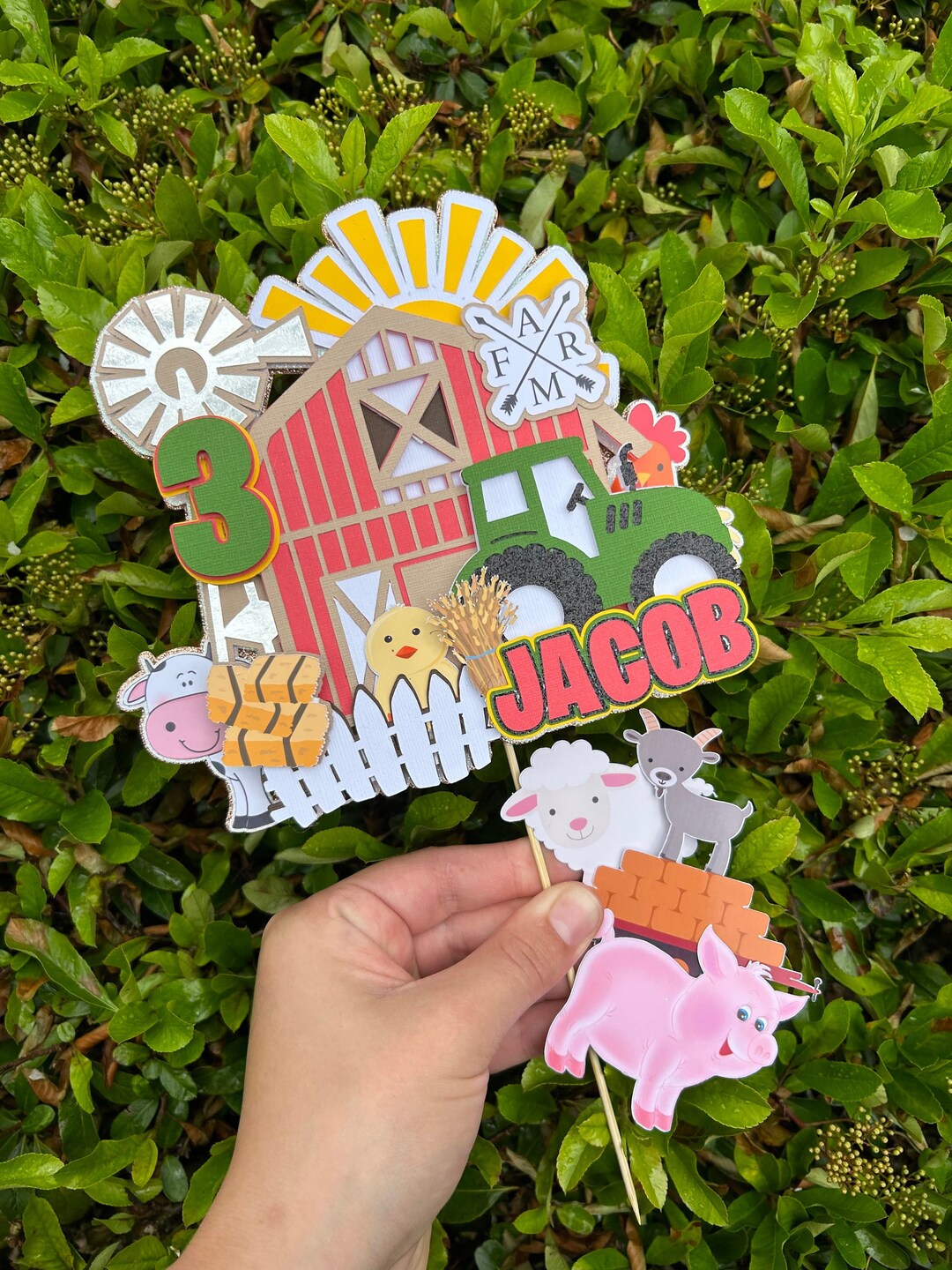 Farm Cake Topper Barn Cake Topper, Kids Cake Topper, Cake Topper ...