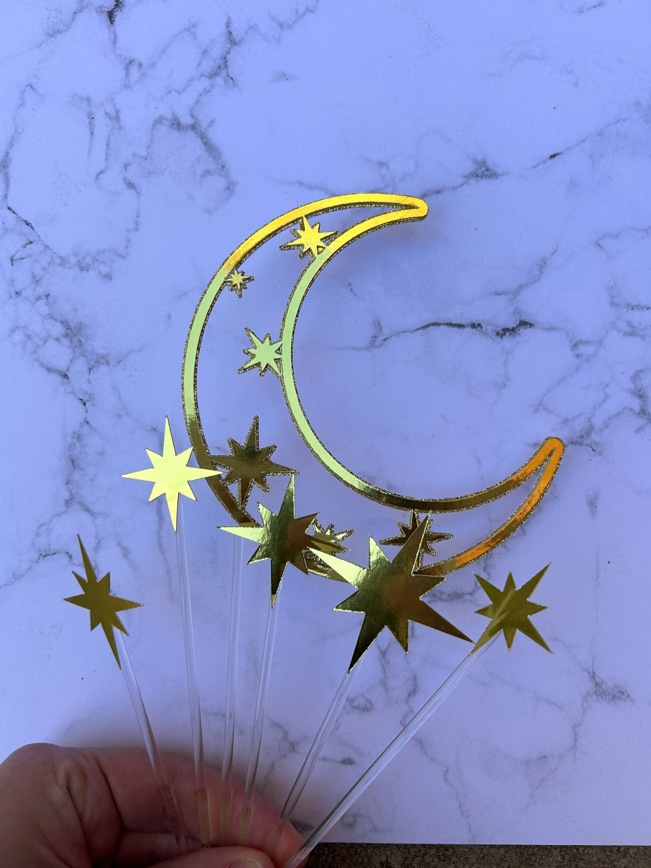 Moon Cake Topper Stars Cake Topper Baby Moon Cake Topper - Etsy