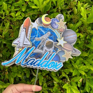 Space Cake Topper, Astronaut Cake Topper, Rocket Cake Topper, Cake ...