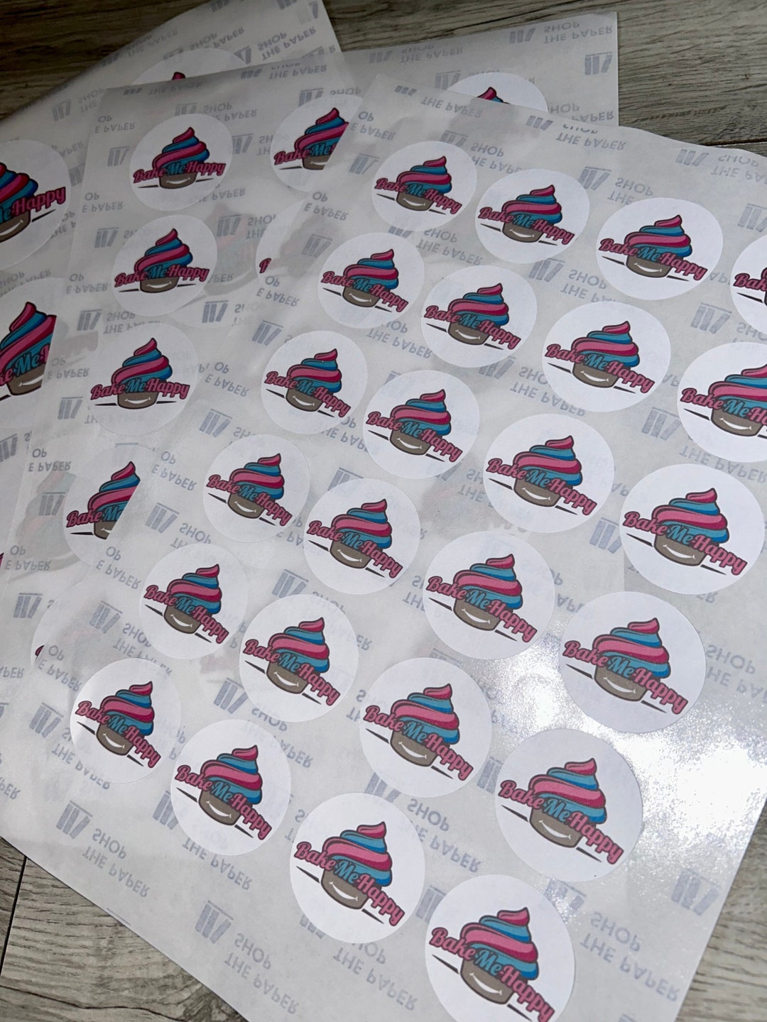 Cake Box Stickers Photo Stickers, Personalised Business Logo or Photo ...